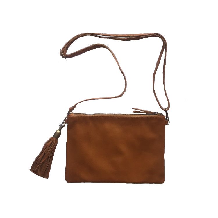 Amber Tan Shoulder Clutch - Exceptional Leather Bags, Wallets, Belts ...